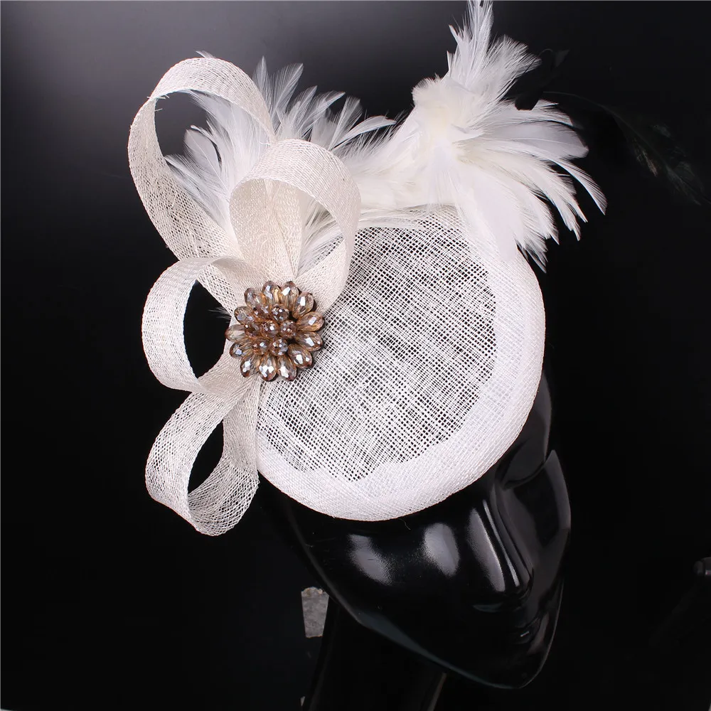 Turquoise Sinamay Women Elegant Fascinators Fancy Feathers Hat for ...