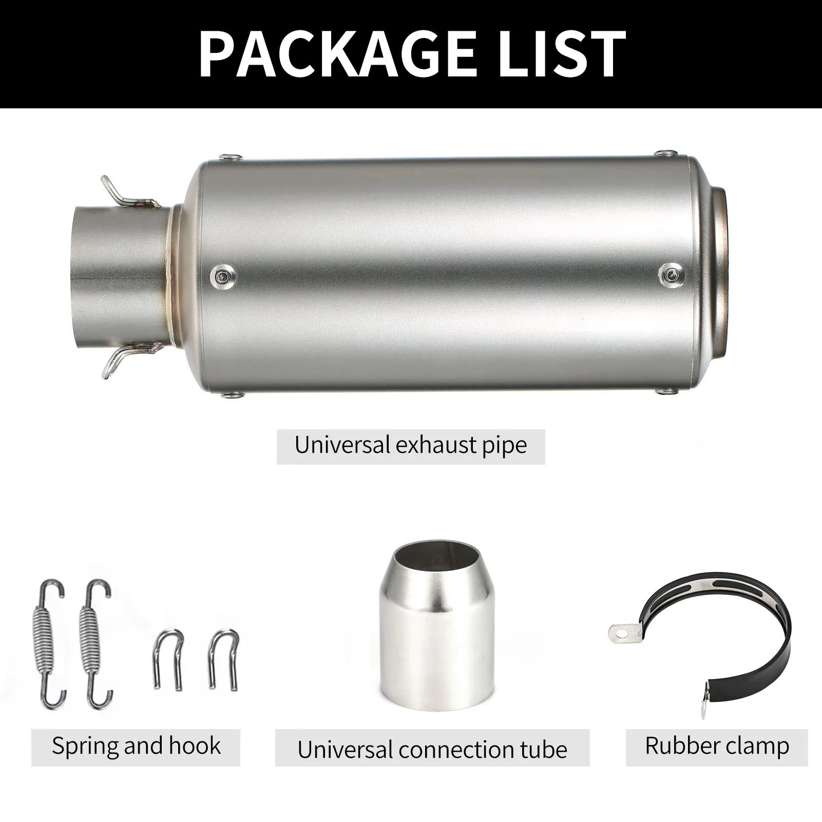 Slip On Muffler for Motorcycle - Universal 38-51mm Exhaust Pipe Tail ...