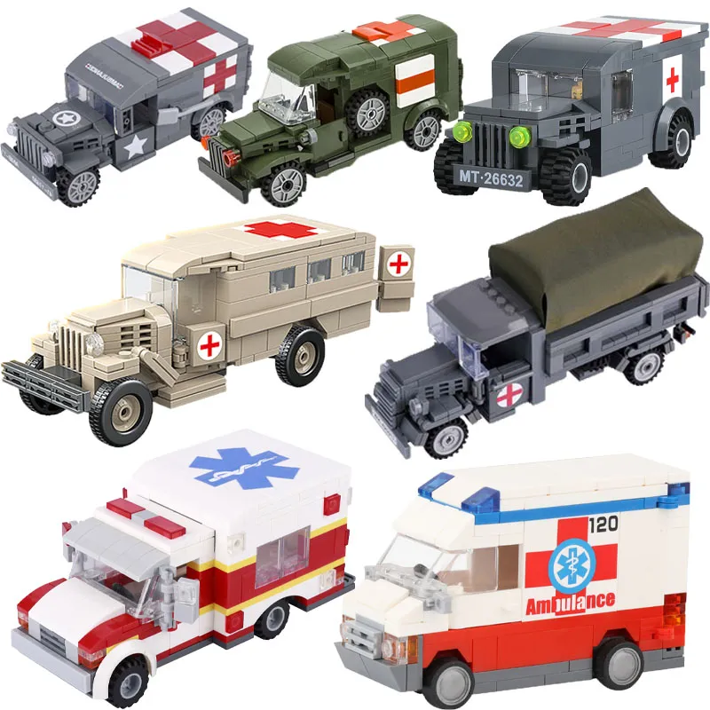 Construction Vehicle Toys Classic Military Ambulance Model Building ...