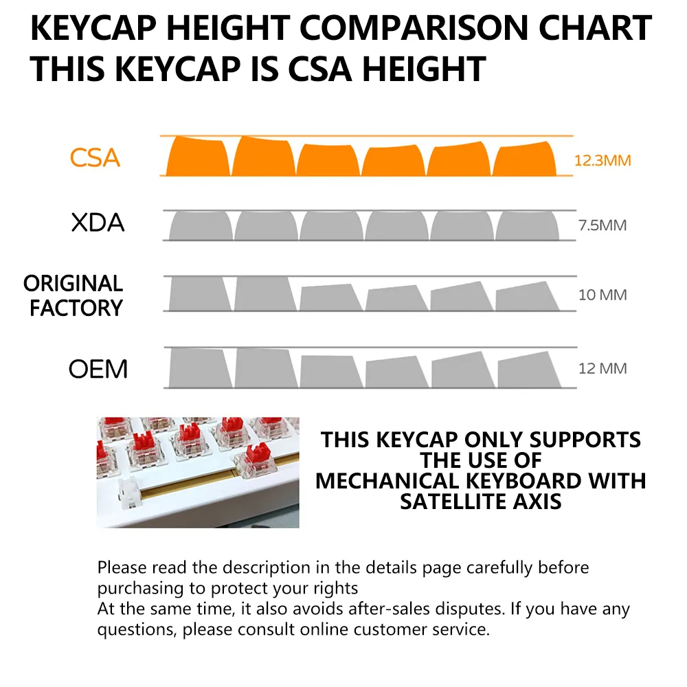 PBT Keycaps 150 Keys CSA Profile Dye-Sub English Style Red Black ...