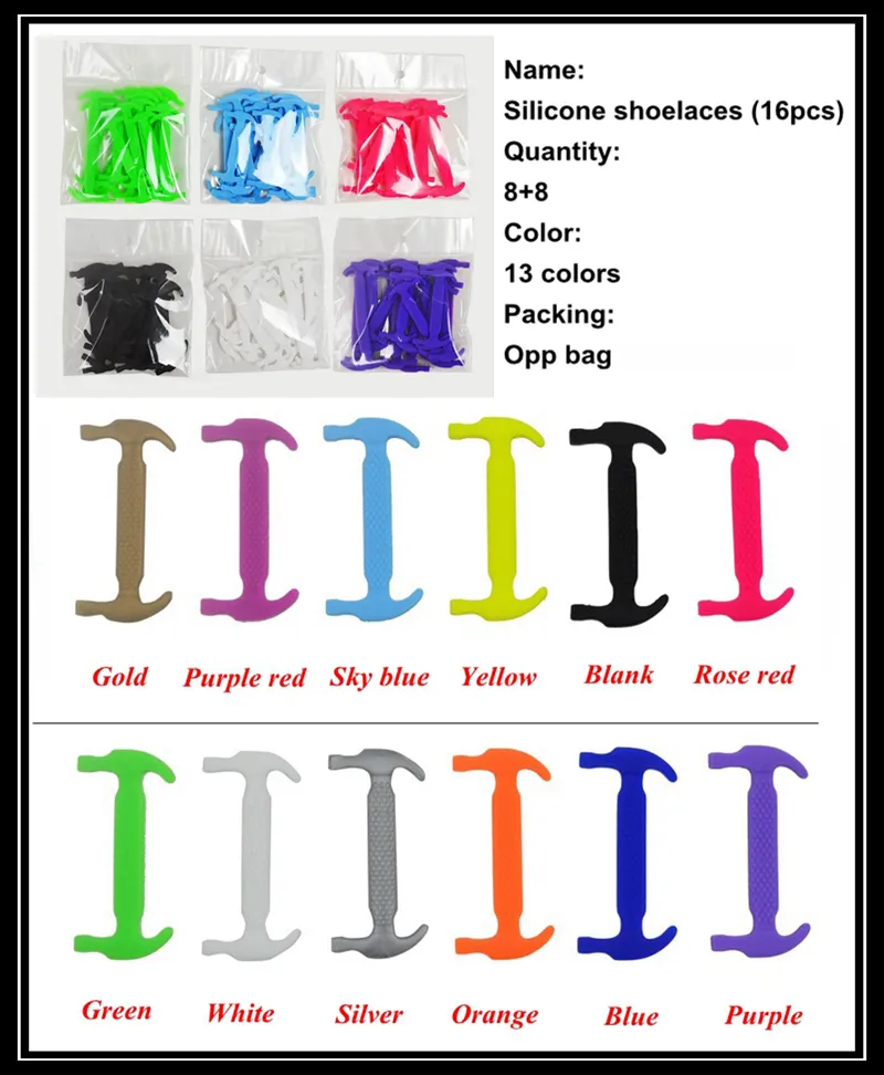 Elastic No Tie Silicone Shoelaces - Premium Rubber Shoe Laces for ...