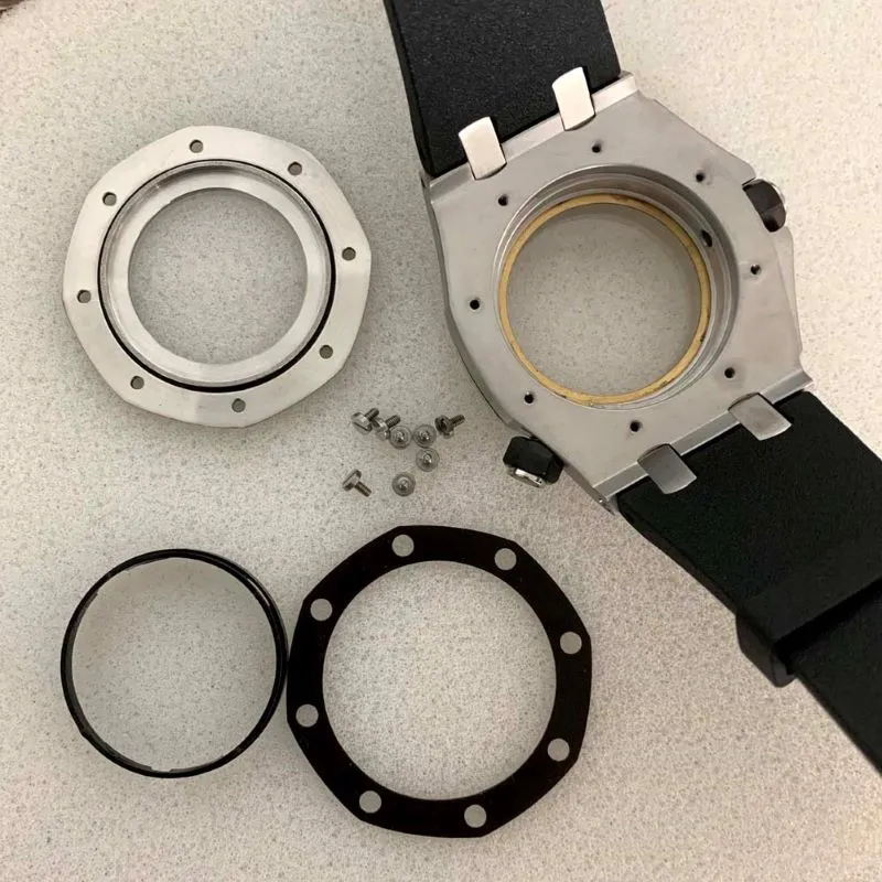 42mm Seiko Mod Parts NH35 Watch Case Kit: Rubber Strap, Transparent ...