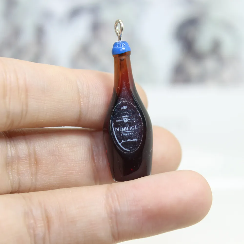 3D Alcohol Bottle Charm Wine Pendant for Keychain, DIY Necklace ...