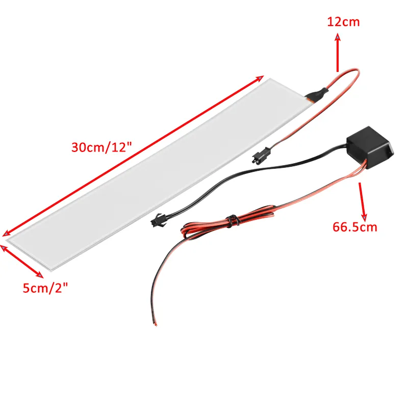 30x5cm 12V EL Light Panel, Flexible Electroluminescent Backlight Strip ...