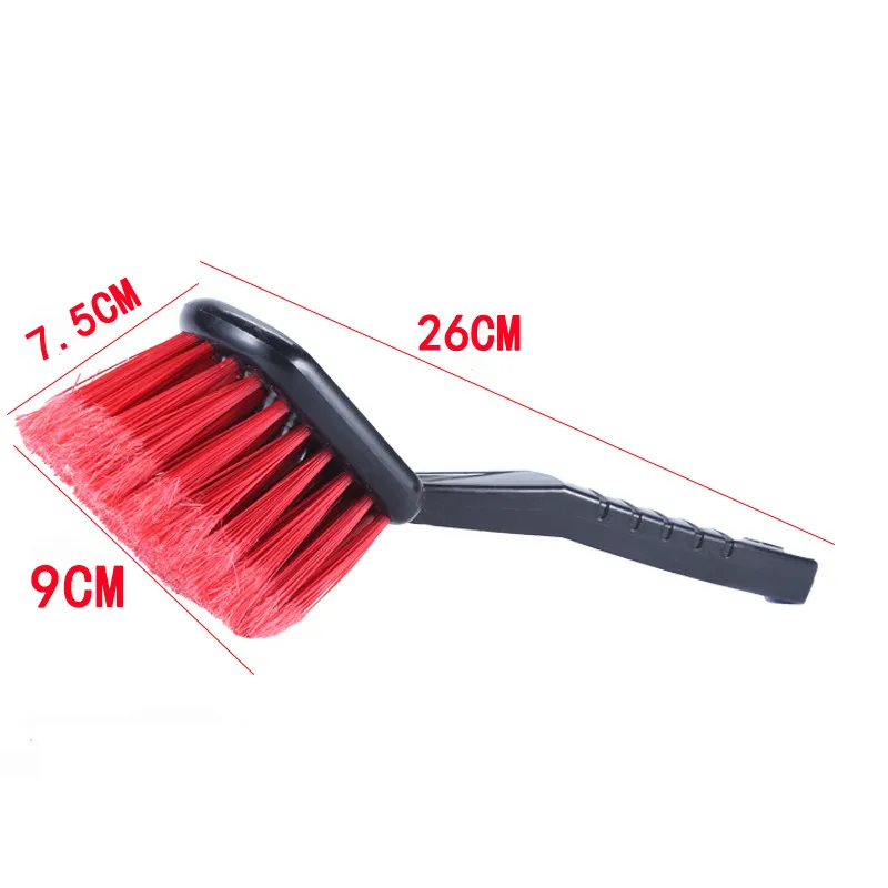 Premium Car Detailing Brush: Red Bristle, Black Handle - Wheel, Tire ...