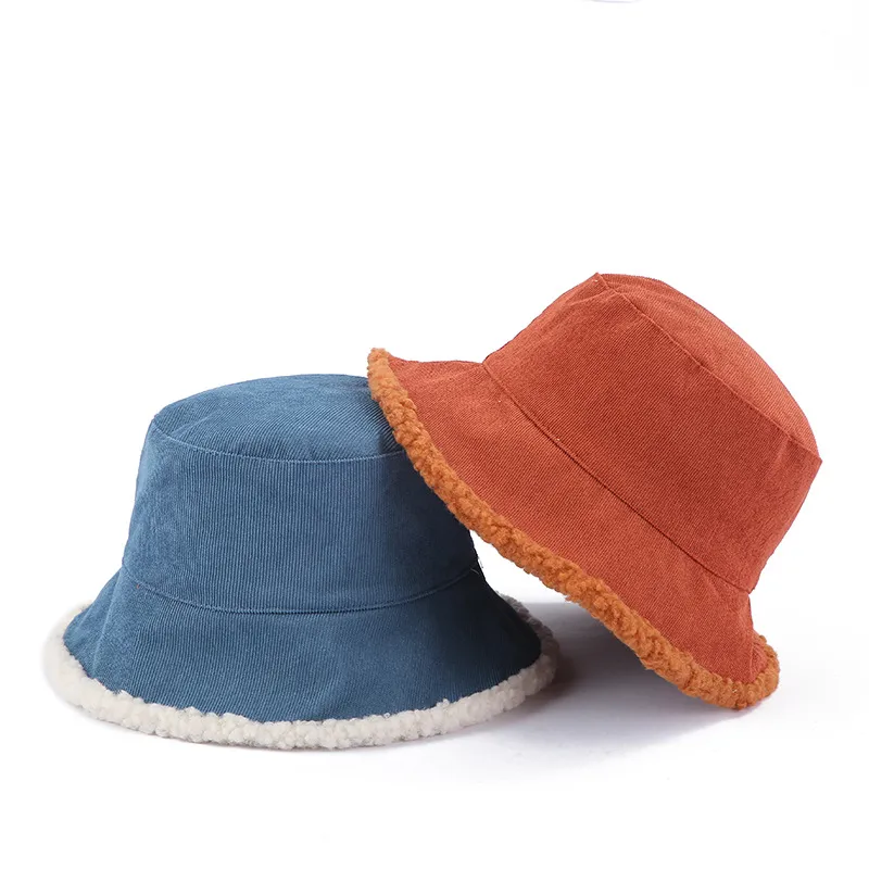 Costom Logo Reversible Faux Fur bucket cap hat for Women - Windproof ...