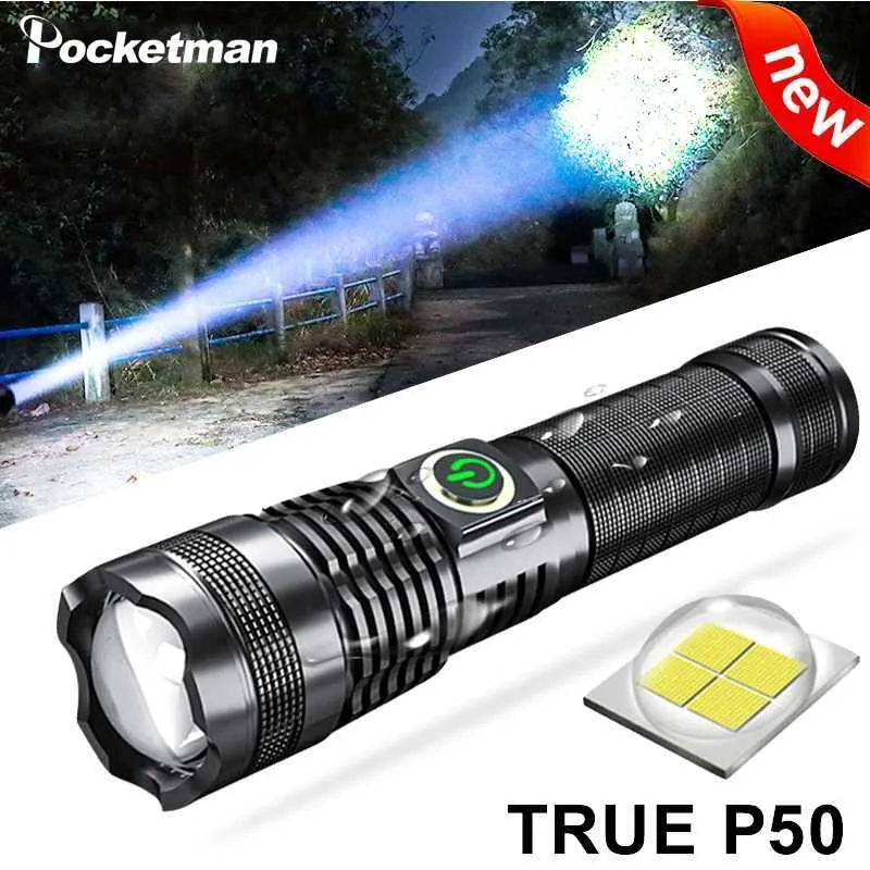 Pocketman XHP50 Rechargeable LED Protec Flashlight Waterproof, Zoomable ...