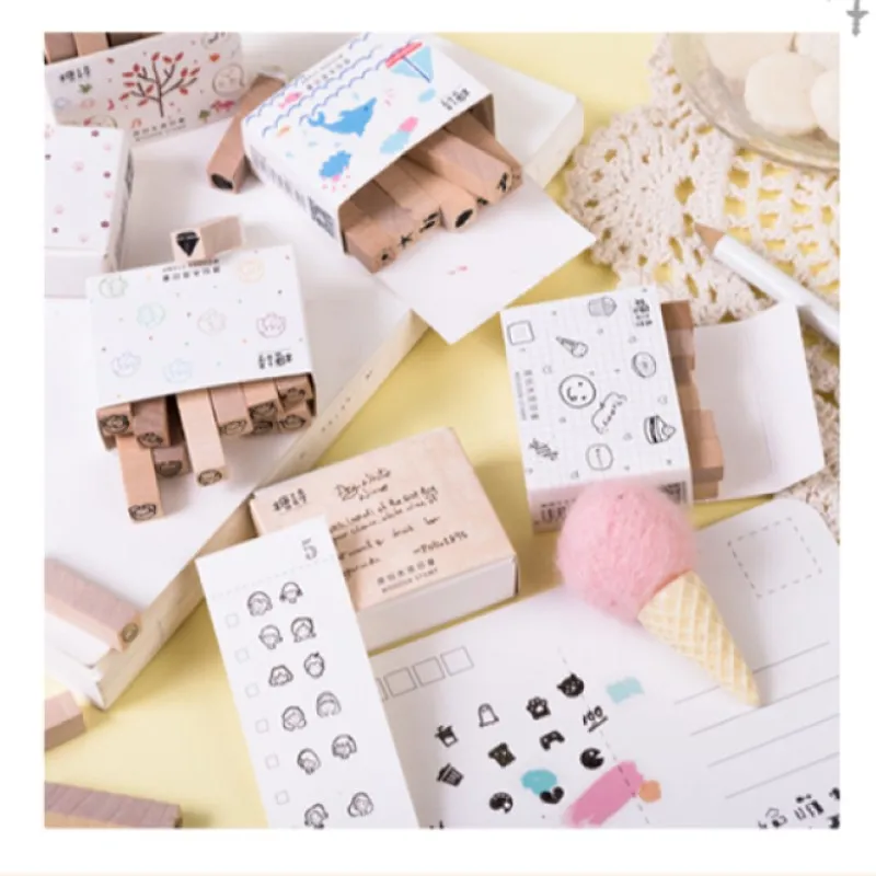 Cute Mini Stamps Set - Monthly, Smiley Face, Scrapbooking Supplies ...