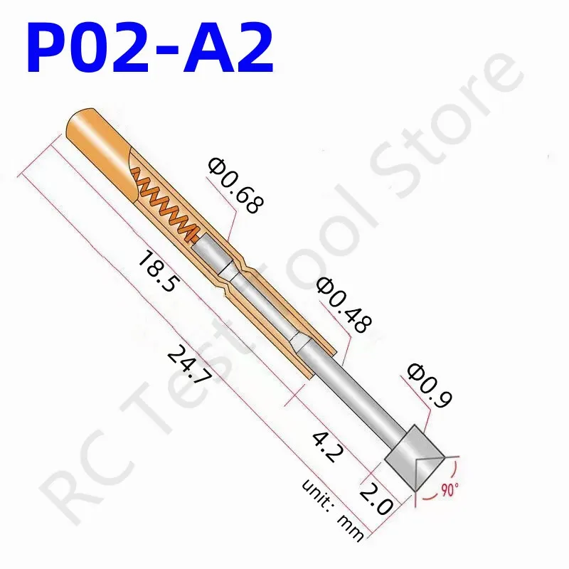 DHgate.com:100PCS P02-A2 Spring Test Pin P02-A Test Probe Copper Pogo ...