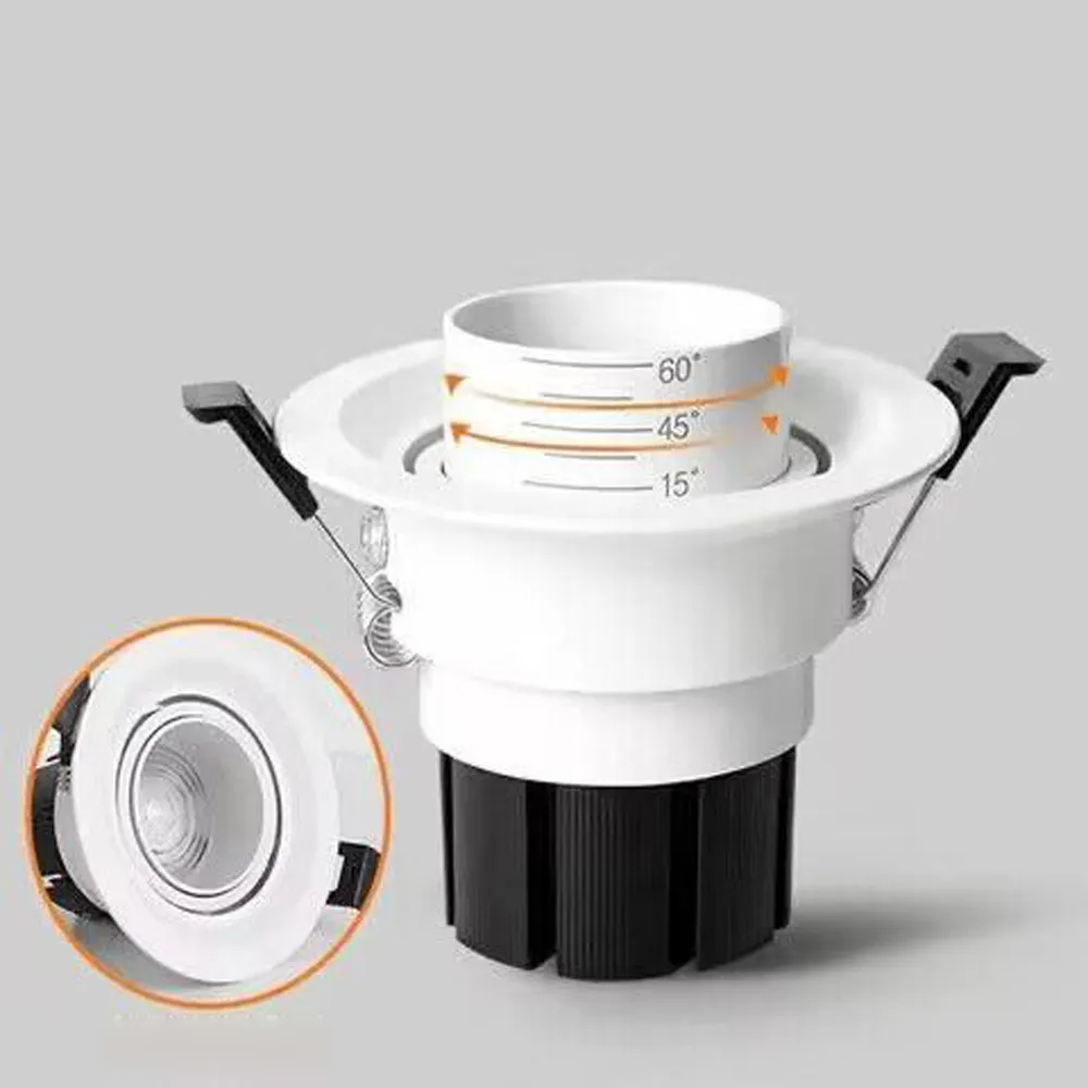 LED Spotlight Ceiling Lighting Adjustable COB Embedded Downlight with ...