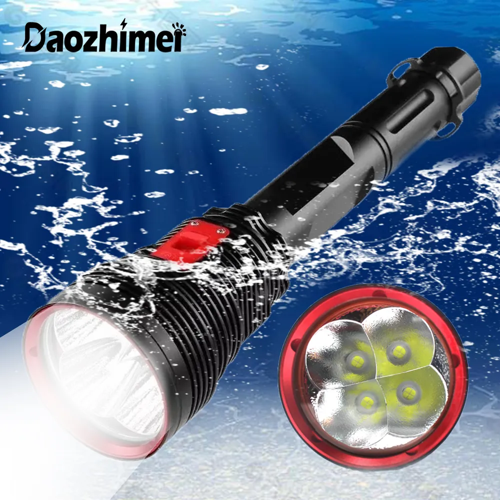 Waterproof Scuba LED Diving Underwater Flashlight 8000 Lumens, Powerful ...