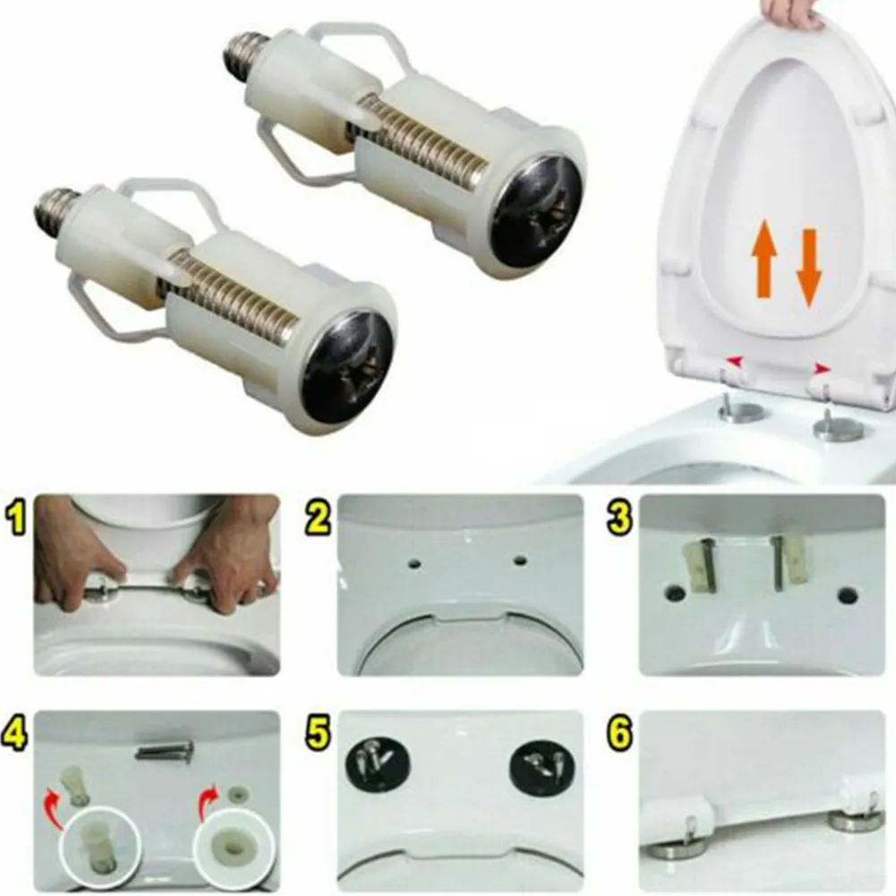 Toilet Seat Screws Nut Cover Lid Pan Fixing Kit for WC Toilet Pan Blind ...