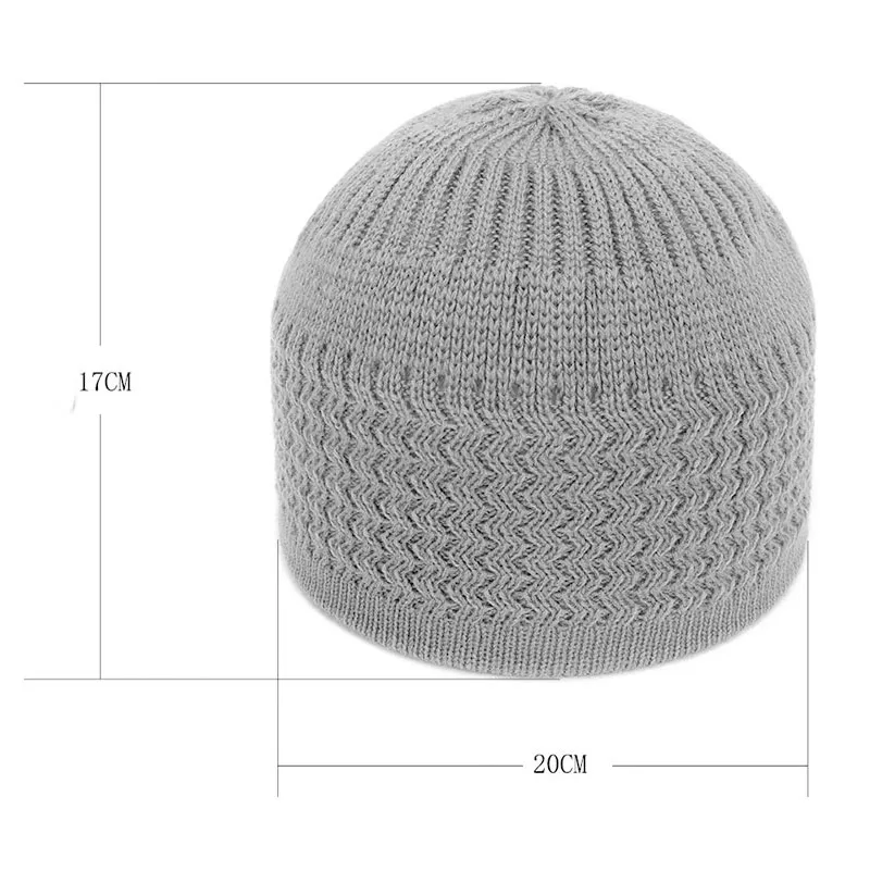 Knitted Muslim Prayer Hat: Warm Winter Cap for Men, Islamic Kippah ...