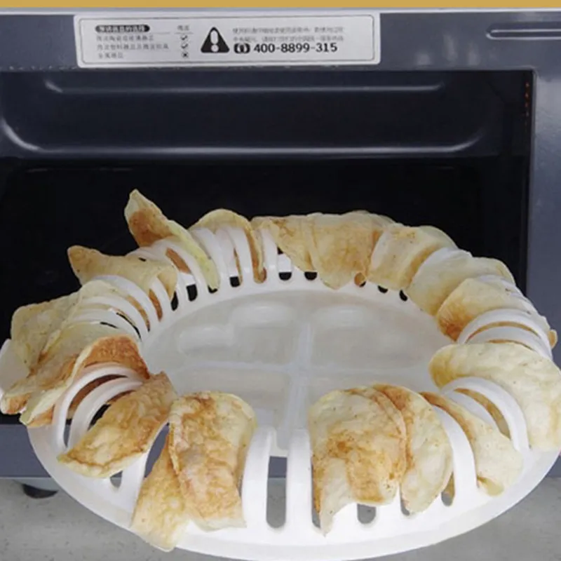 DIY Potato Chips Maker Set: Fat-Free Microwave Slicer & Rack - Homemade ...