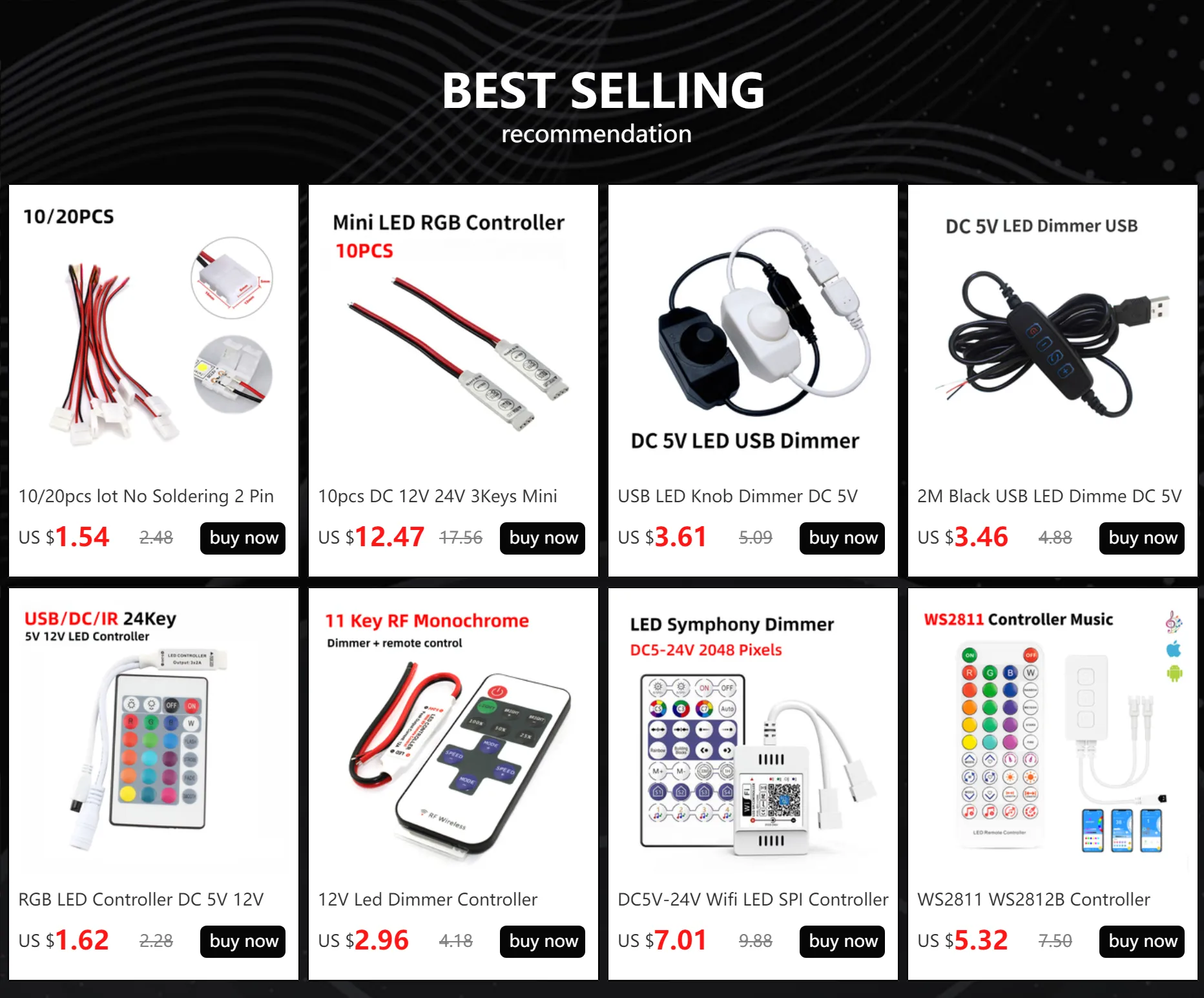 DHgate.com:"Voice-Activated WS2812B LED Strip Controller: 144W Power ...