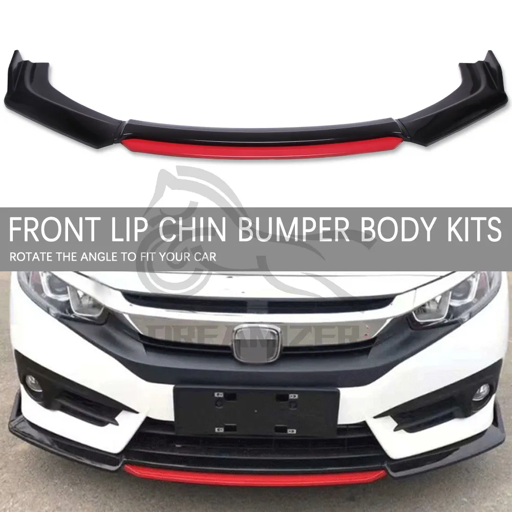 Car Front Bumper Lip Auto Chin Spoiler Splitter Diffuser Body Kit Trim ...