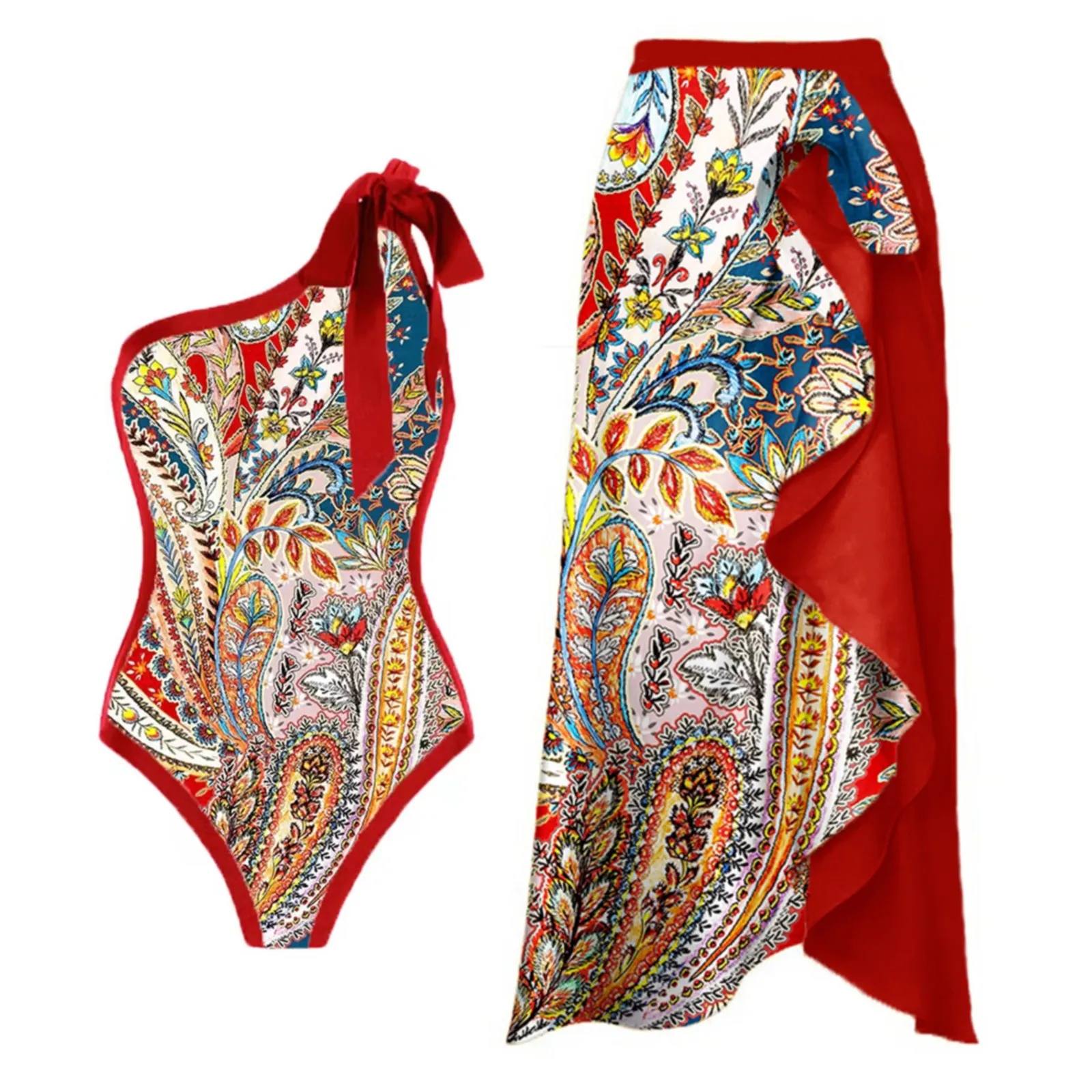DHgate.com:Vintage Floral Monokini & Beach Coverup: 2-Piece Swimsuit ...