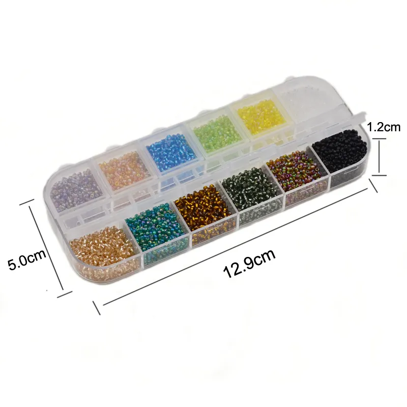 12-Color Glass Nymph Head Beads 3mm/2mm/1.5mm for Fly Tying ...