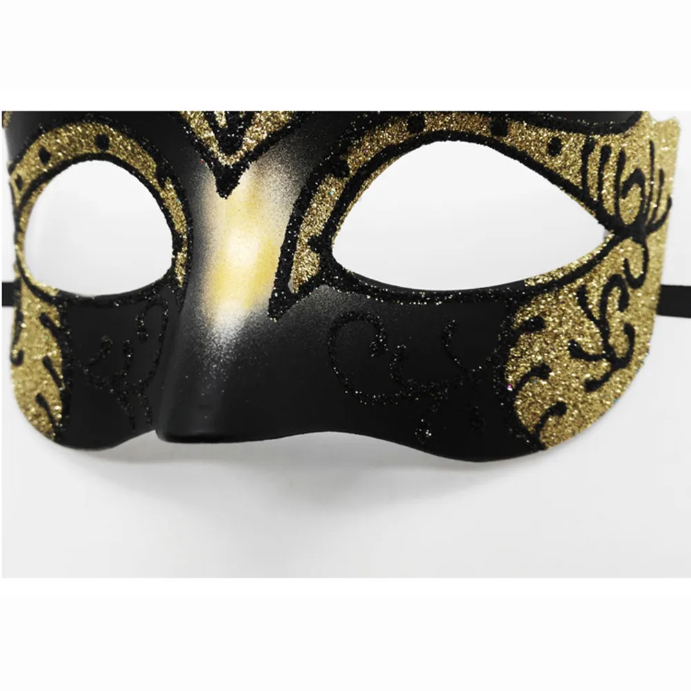 Venetian Masquerade Half-Face Eye Mask for Men with Shiny Colorful ...