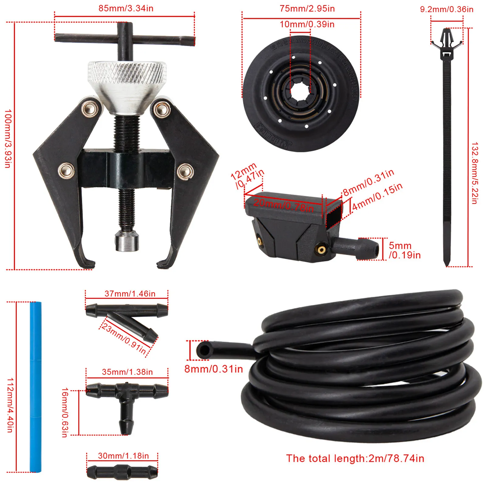 DHgate.com:Car Wiper Repair Tool Kit - 8/9mm Nozzles, 2m Hoses, Puller ...
