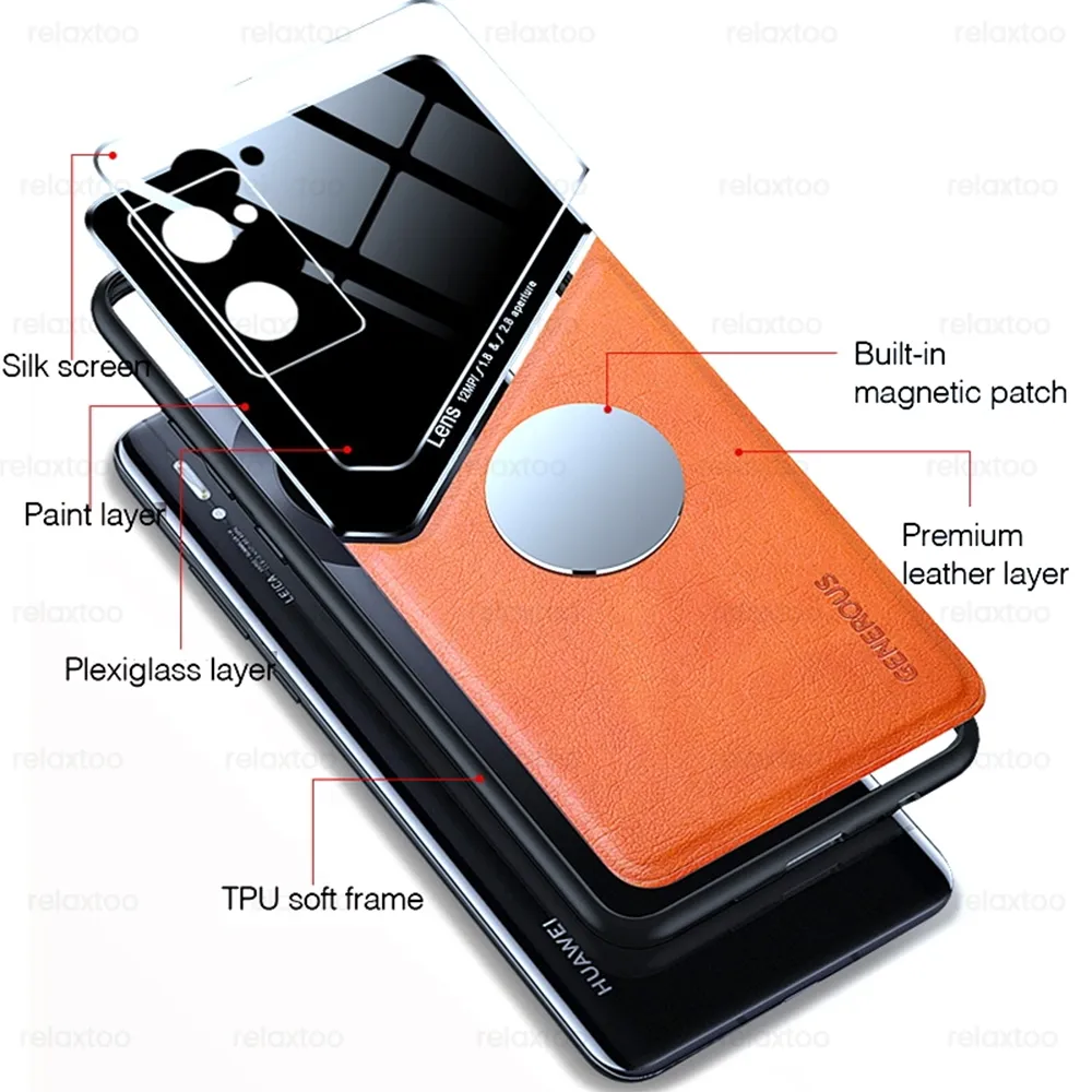 Realmi 10 4G Case Car Magnetic Holder Leather Cover For Realme10 Pro+ ...
