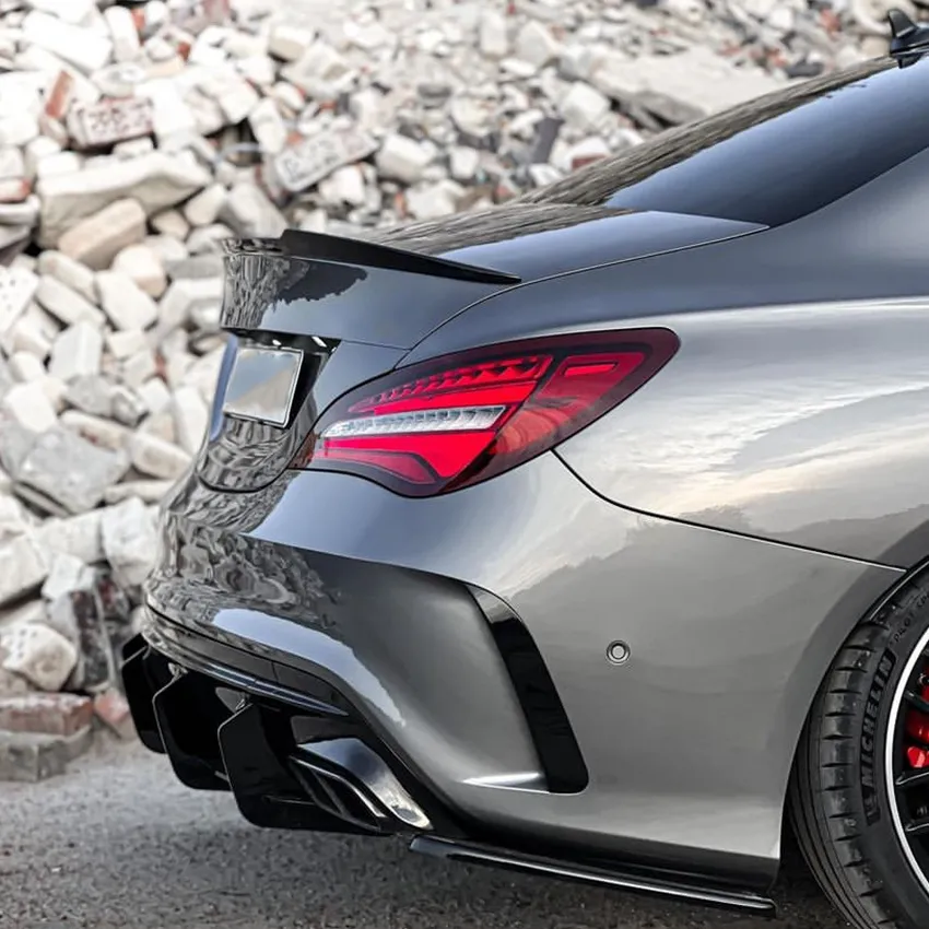 Mercedes C117 CLA45 AMG Carbon Fiber Rear Bumper Diffuser Rear Side ...