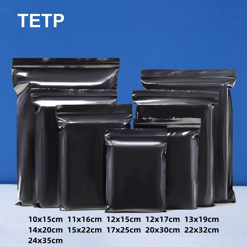 DHgate.com:TETP 100Pcs Thick Black Ziplock Bags - Reclosable ...