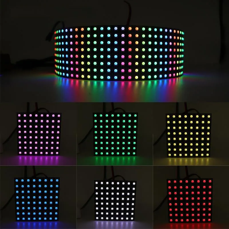 LED Programmable Display Board WS2812B 8x8/8x32/16x16 Flexible RGB ...
