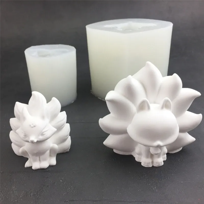 Nine-Tailed Fox Silicone Molds for Candles, Decorative Table Ornament ...