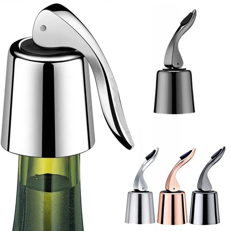 Stainless Steel Vacuum Sealed Pressurized Wine Stopper Sealer Red Wine ...