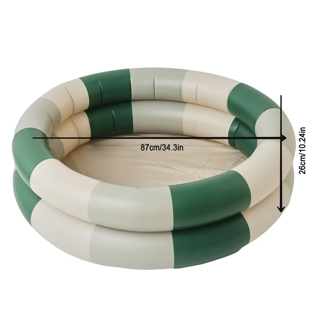 Vintage Striped Baby Swimming Pool, Soft PVC Round Paddling Pool with ...