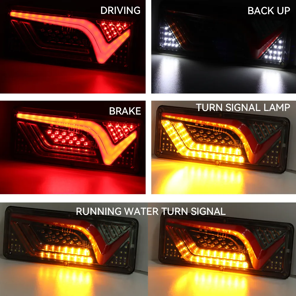 UpgradedTruck LED Tail Lights, 12/24V Dynamic Turn Signal Lights for ...
