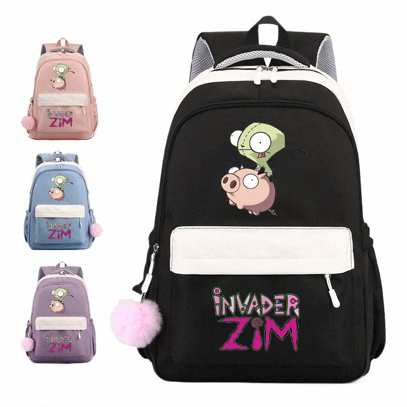 High Quality Anime Cartoon Invader Zim Pattern Bowser Backpack For ...