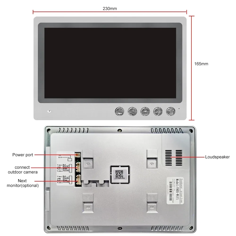 9 Inch WiFi Video Door Intercom System With Wired IR Camera, Remote ...