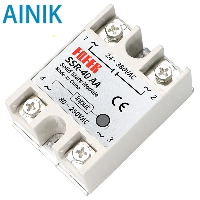 Solid State Relay SSR AC Single Phase 10A/25A/40A/60A, 80 250V To 24 ...