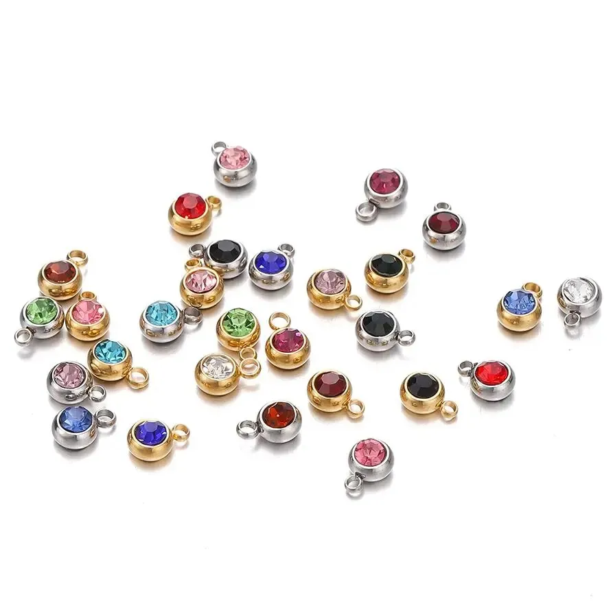 Colorful Crystal Birthstone Dangle Charms for DIY Jewelry Making ...