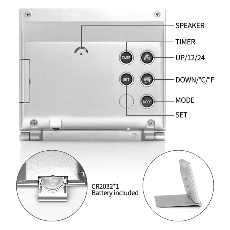 LCD Digital Travel clock alarm clock with Backlight, Calendar ...
