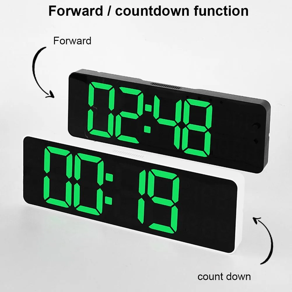 13-Inch LED Digital Alarm Clock with Time, Date, Temperature, and Week ...