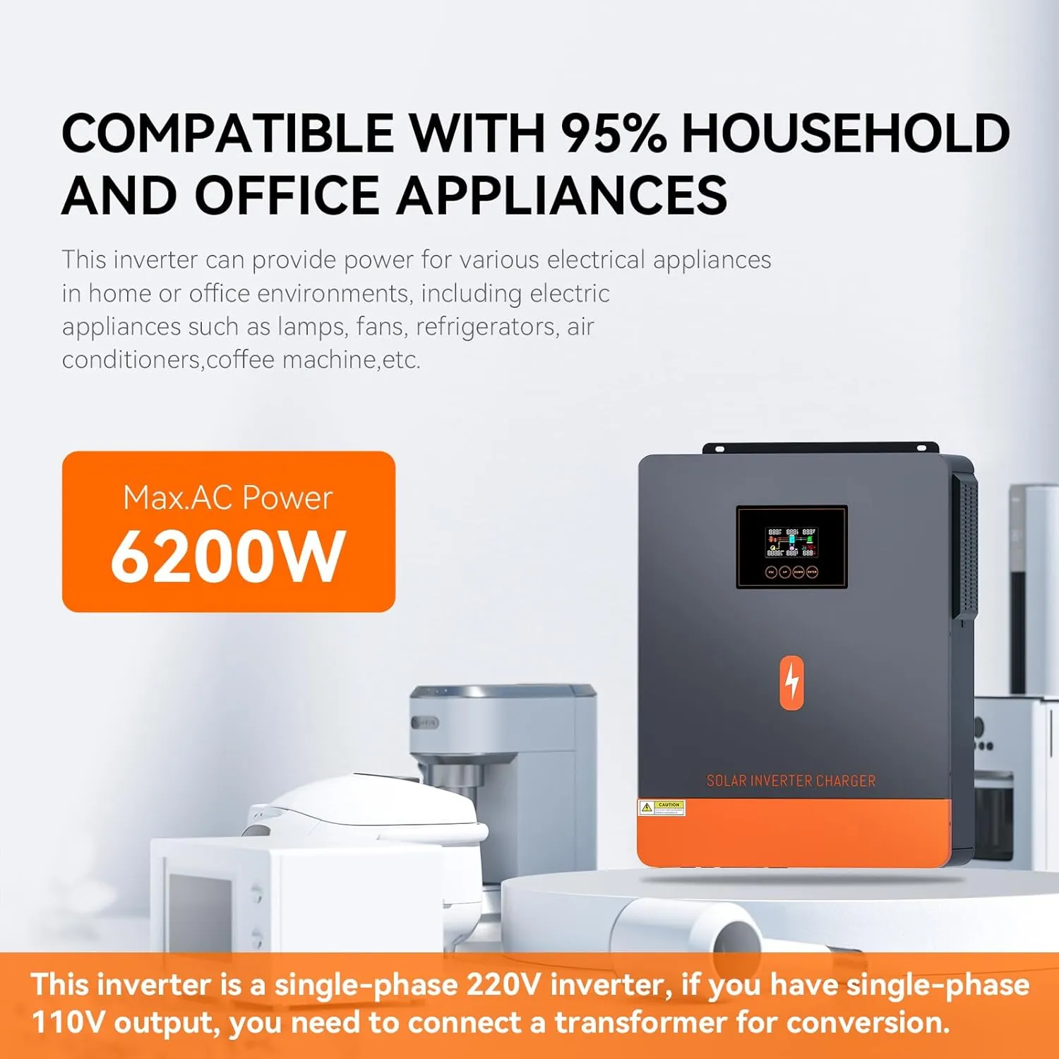 DHgate.com:PowMr 6.2KW Hybrid Inverter, 48V/220V with 120A MPPT Charger, Dual Output, Max PV ...