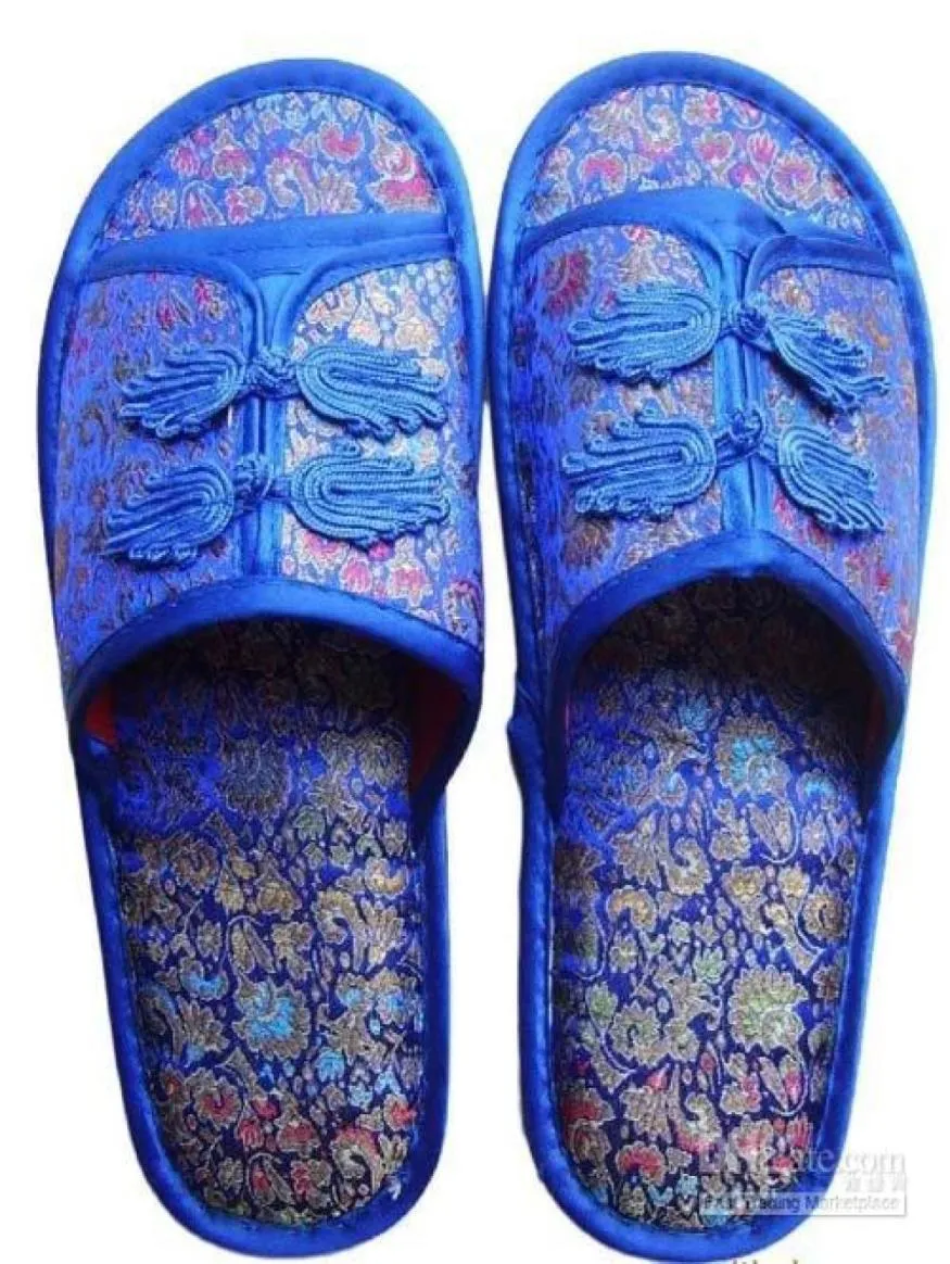 Elegant Chinese Knot Silk Satin Slippers - Women's Indoor Comfort, Non ...