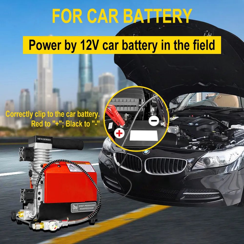 GX CS2 4500Psi 300Bar PCP Air Compressor 12V Portable High Pressure ...