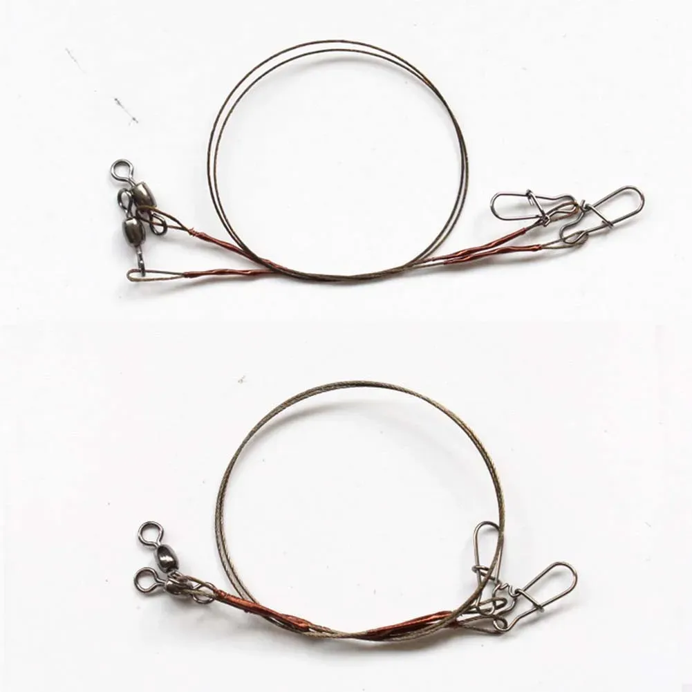 DHgate.com:2-Pack Steel Fishing Leader Wire with Snap and Swivels ...