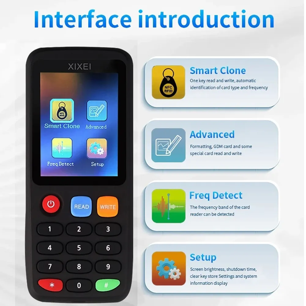 Portable RFID Card Duplicator: NFC Smart Tag Copier & Reader - Clone ...