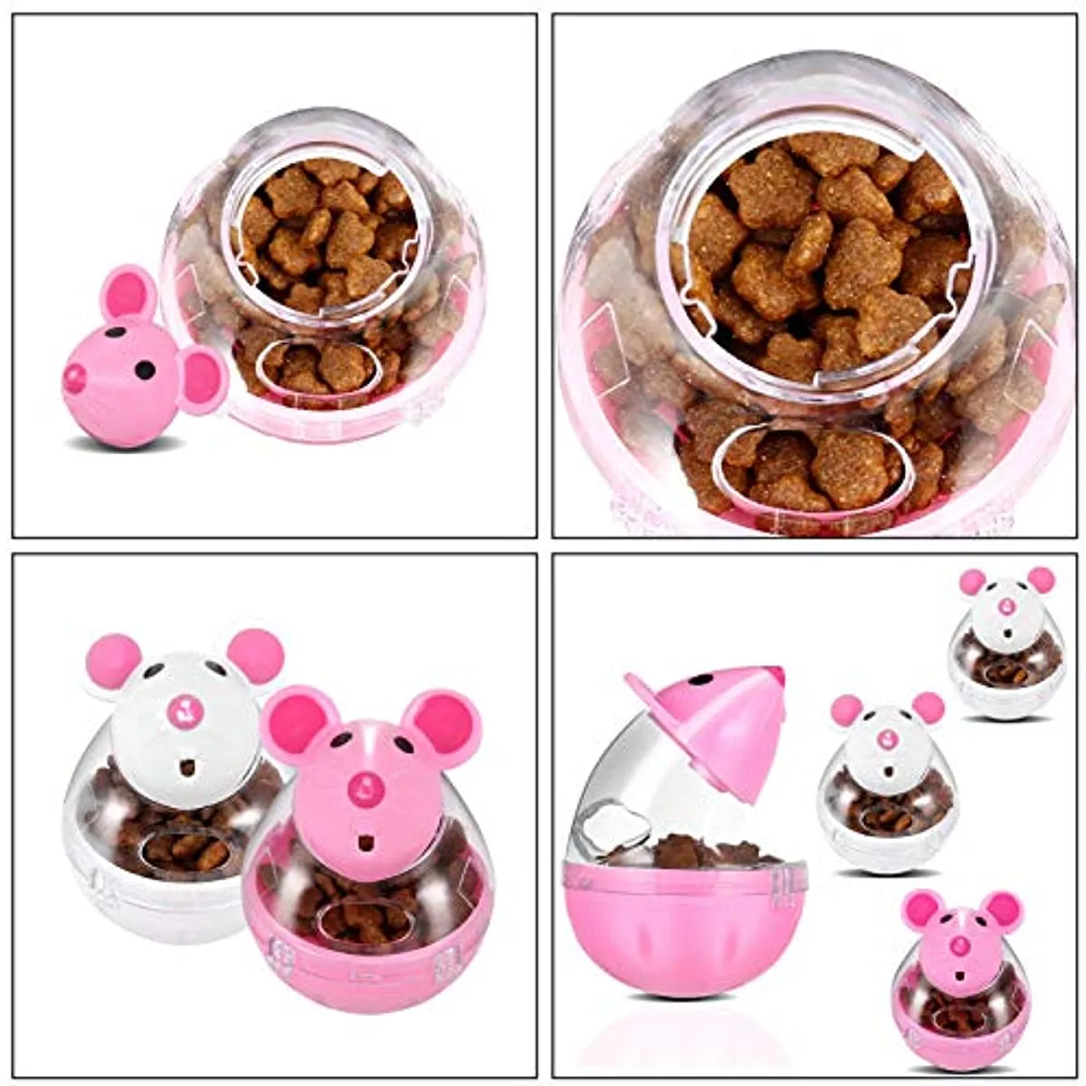 Mice-Shaped Cat Food Ball Dispenser, Slow Feeder Tumbler Cat Treat Toy ...