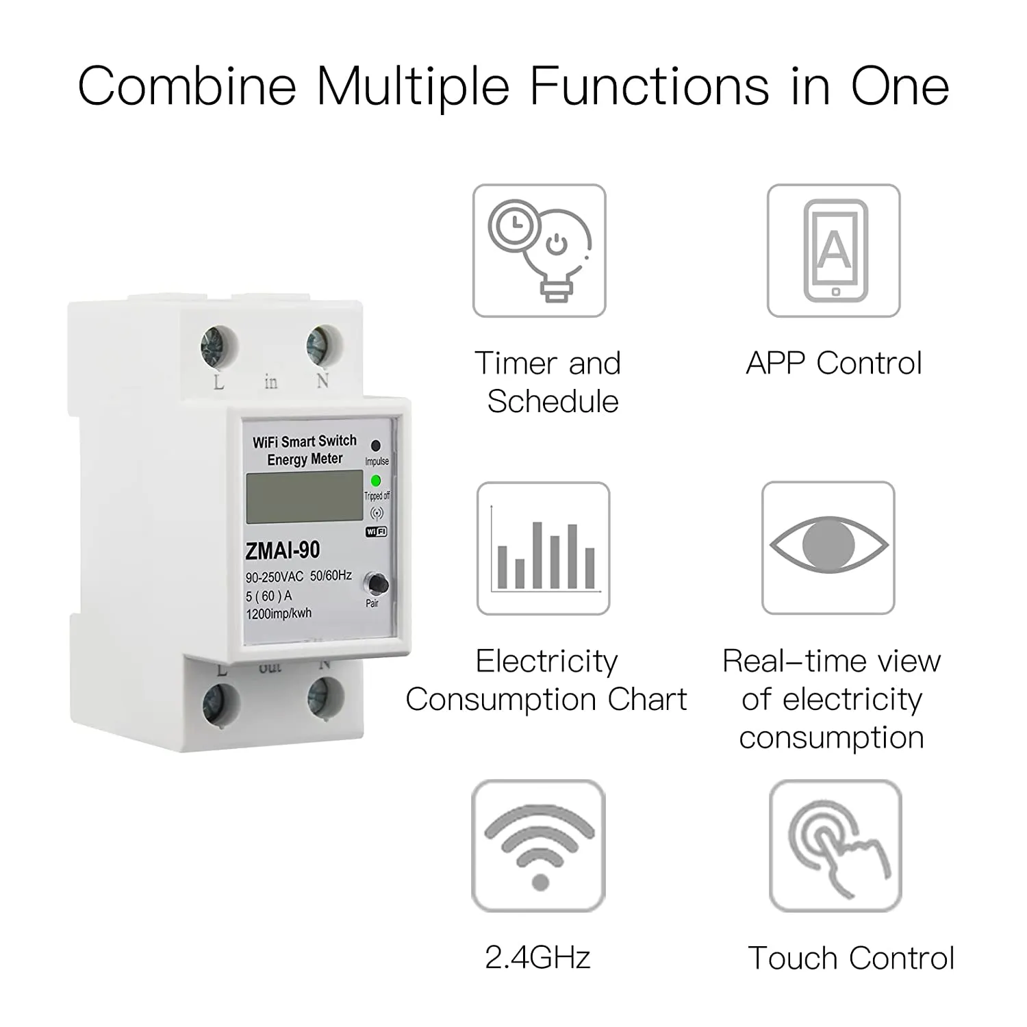 DHgate.com:2024Smart Power Meter, Tuya APP Control, Wi-Fi Energy ...