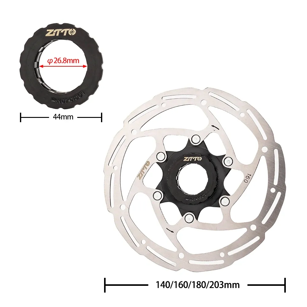 ZTTO MTB Bicycle Hydraulic Disc Brake Rotors 140/160/180/203 mm with ...