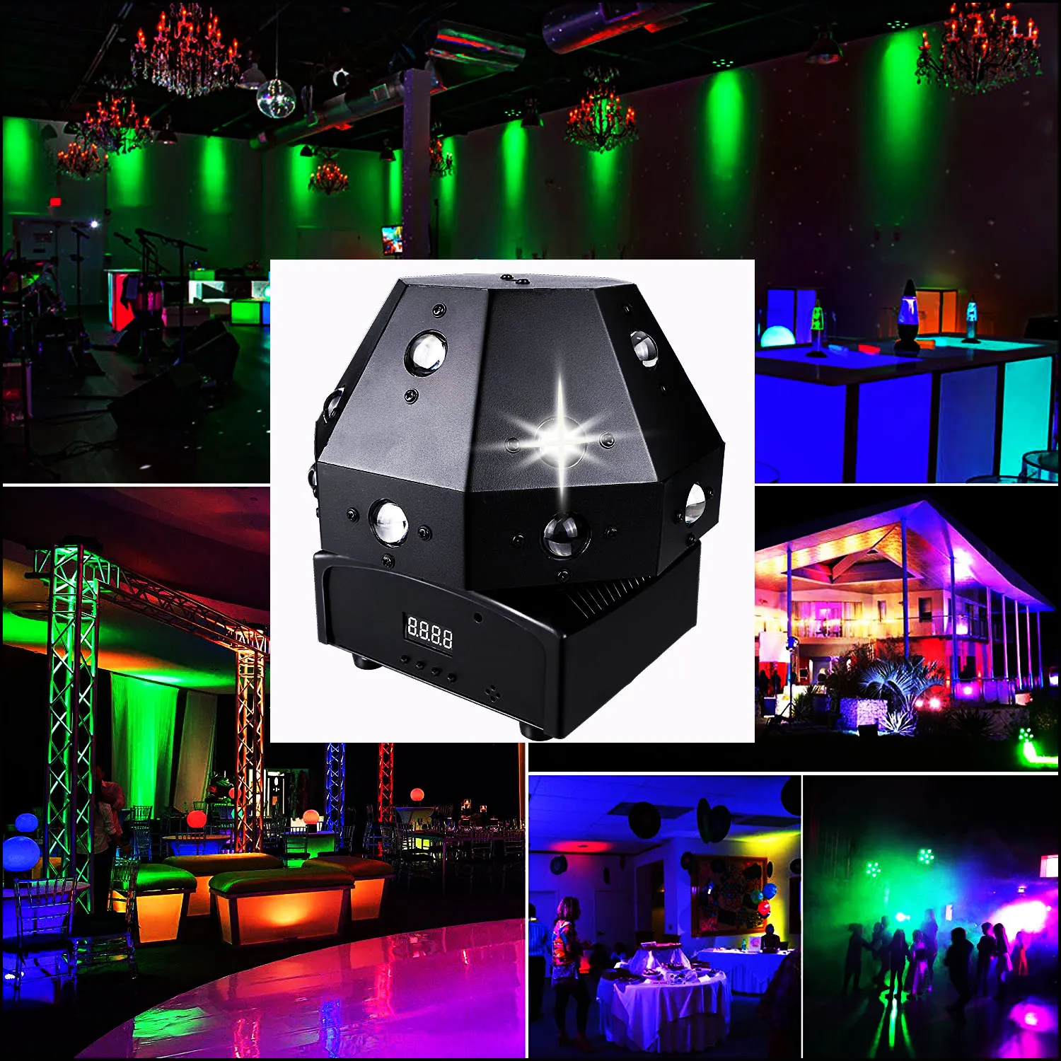 DHgate.com:RGBW LED Mushroom Moving Head Laser Light with DMX Control ...
