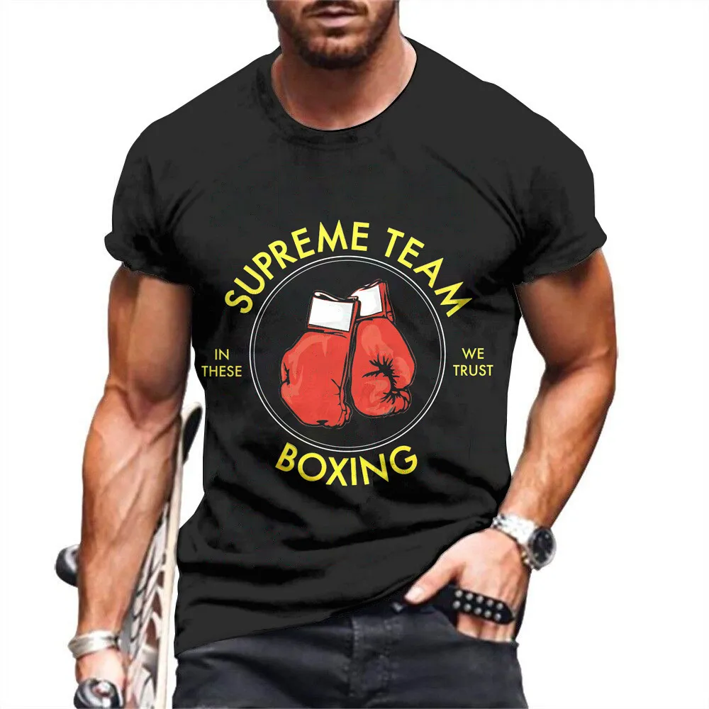 DHgate.com:Boxer Shirt Mens 2024 T-shirt Boxing Print Tees Casual Short ...