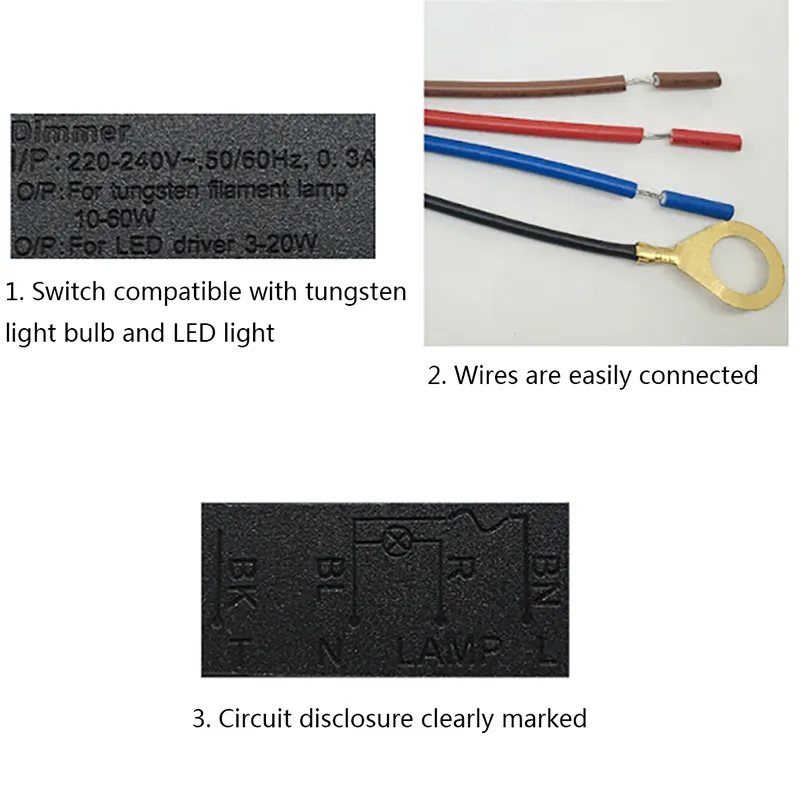 DHgate.com:LD-600S Touch Dimmer Switch, Build-in 3-Way Finger Touch ...