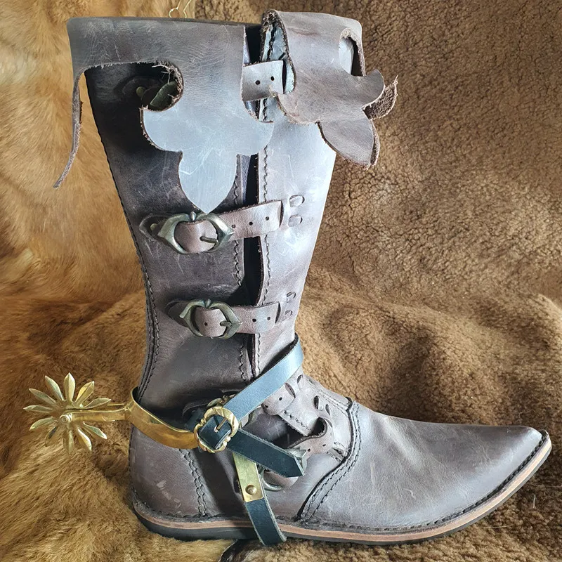 Medieval European Gothic Leather Riding Boots with Pricked Neck ...